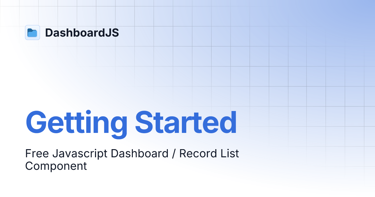 Getting Started | DashboardJS